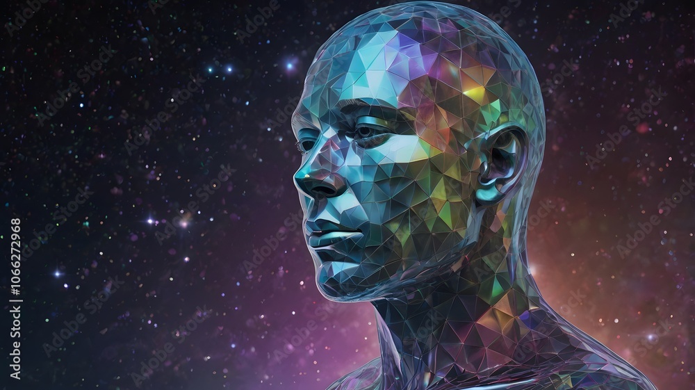 Holographic colorful illustration of a human, background 4k, pc, hd ...