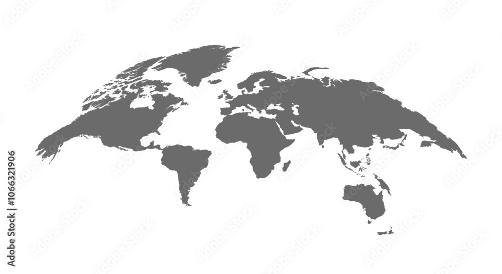 World map, isolated on white background. World map silhouette backdrop ...