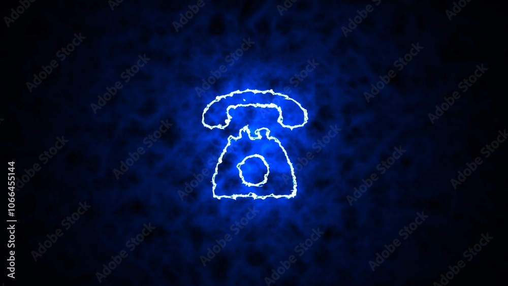 Neon glowing colorful call icons for Communication Concepts of ...
