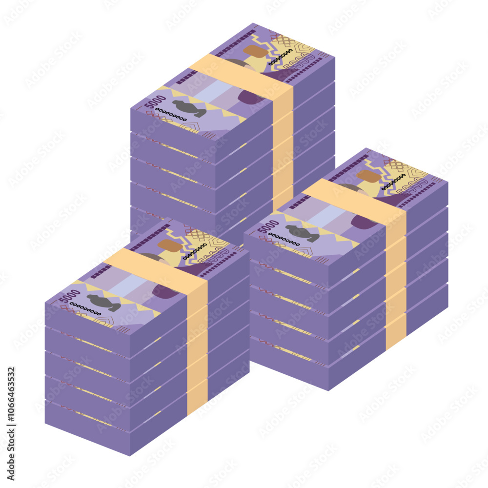 Angolan Kwanza Vector Illustration. Angola money set bundle banknotes ...