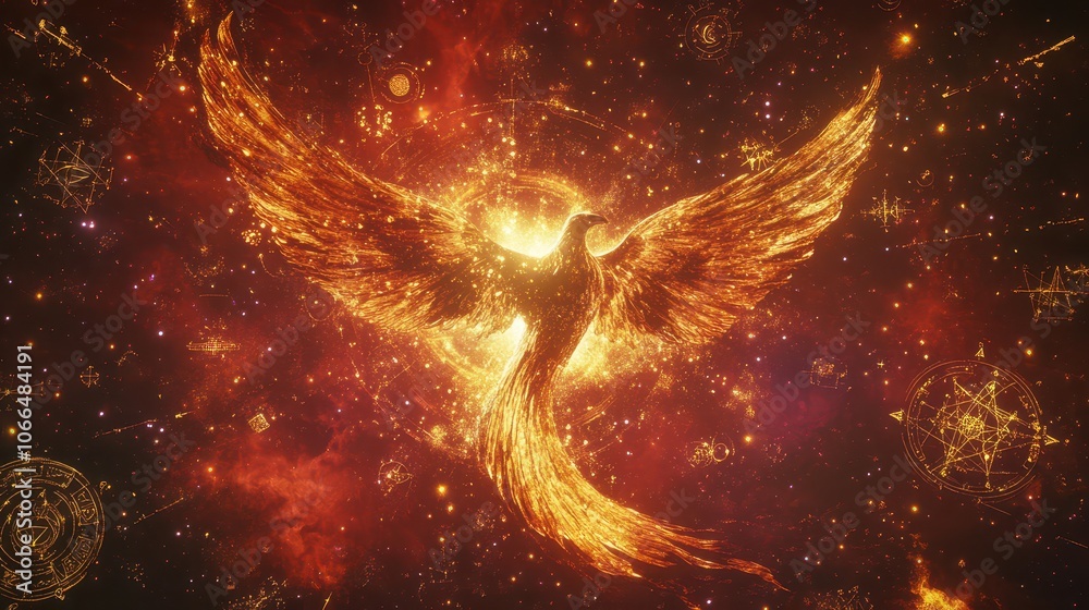 Celestial Phoenix Rising from a Supernova: Cosmic Fire and Stardust ...