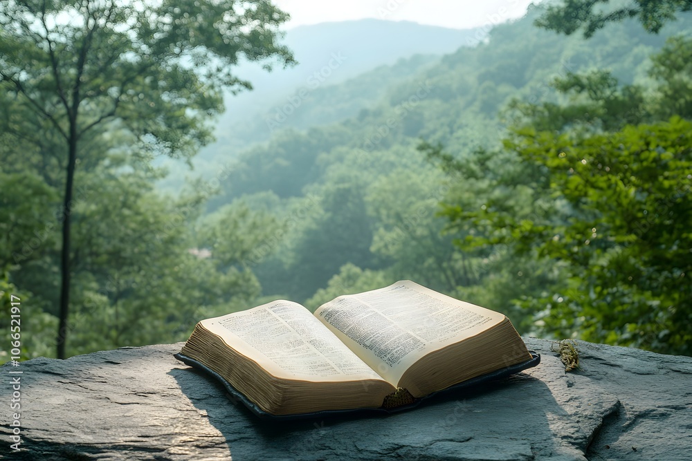 Bible with nature background Stock Photo | Adobe Stock