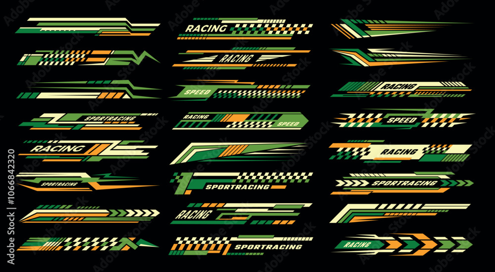 racing stripes. sport car vinyl designs templates Stock Vector | Adobe ...