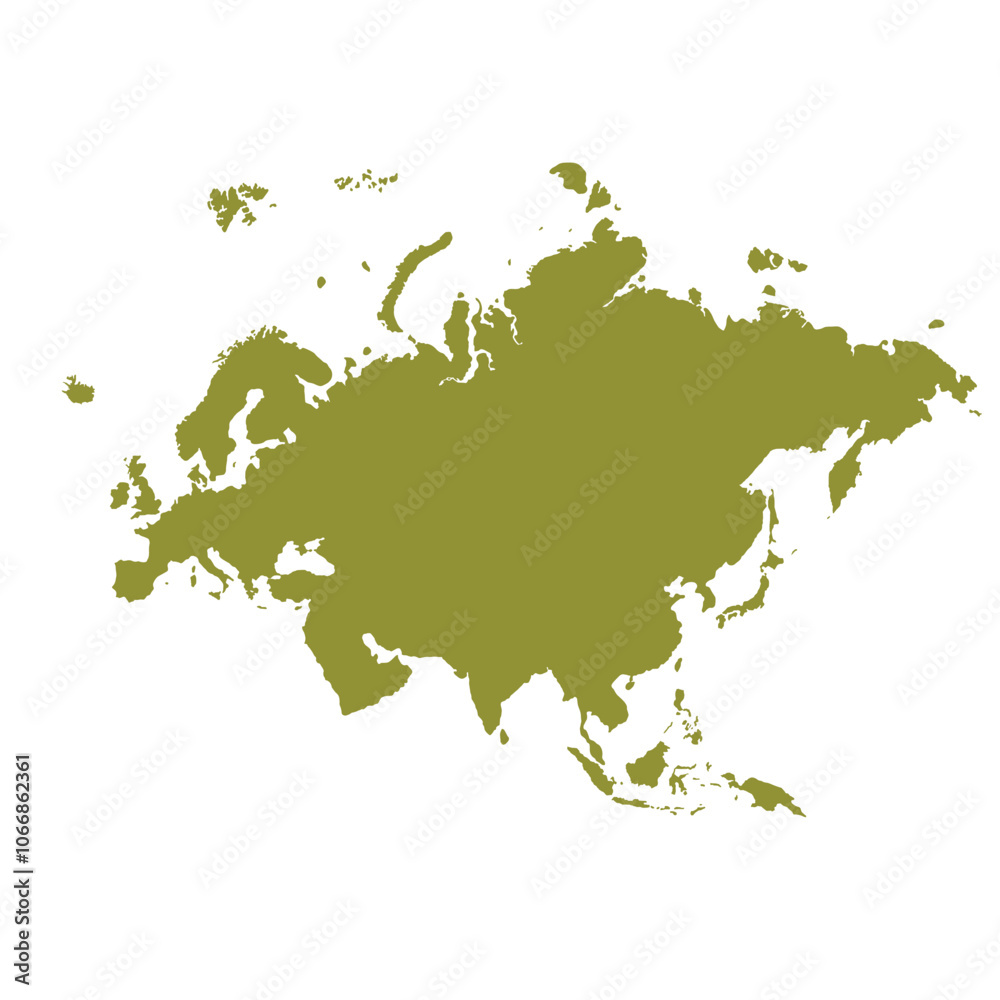 Map of Eurasia, sign silhouette. World Map Globe. Vector Illustration ...