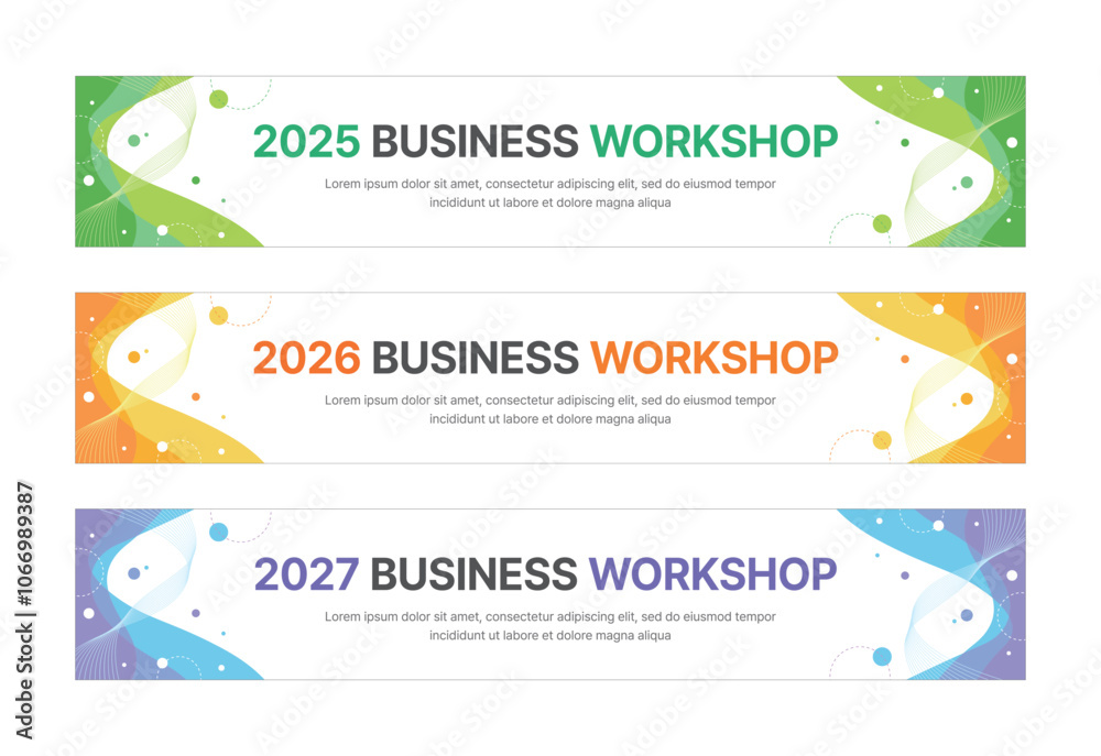 Set of business banner design templates in modern, abstract pattern ...