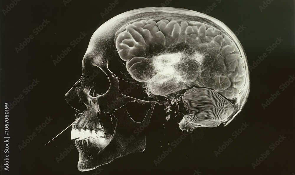 Gunshot wound with traumatic brain injury shown as metallic foreign ...