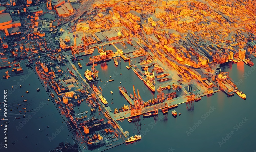 Heatmap of a bustling harbor, with warm colors marking the busiest ...