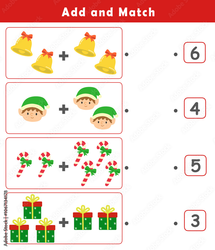 Christmas activity sheet. Addition for Kids. Fun Math Logic Puzzles for ...