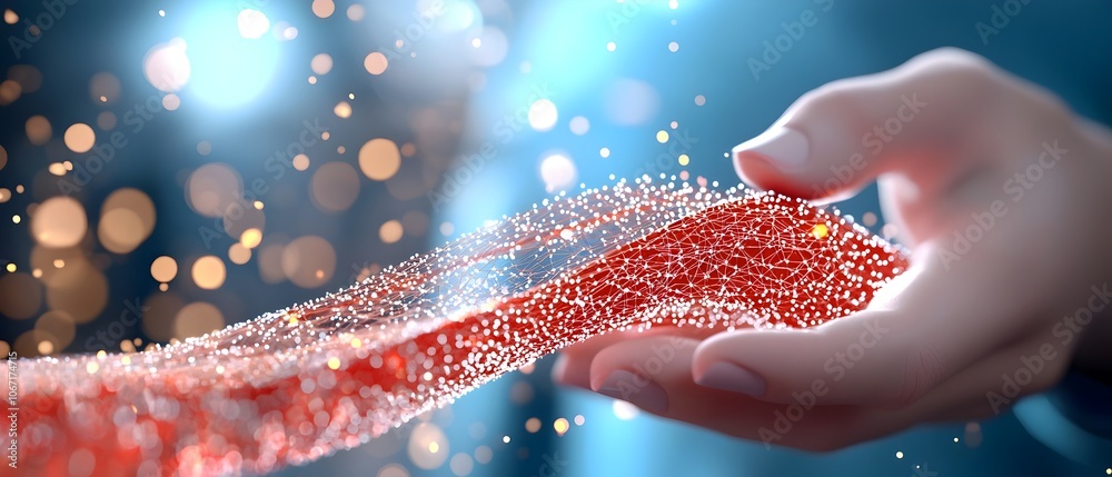 Glowing interconnected 3D digital network with plexus effect in futuristic architectural design ...