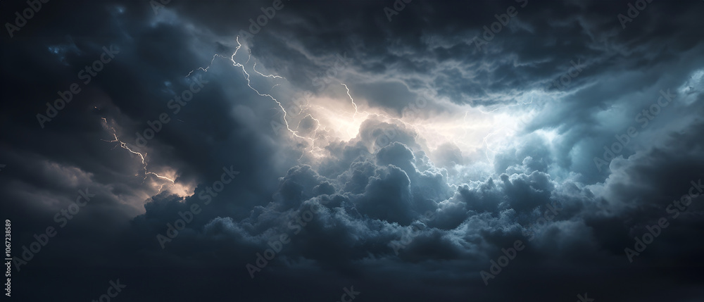 Colossal Supercell Thunderstorm with Crackling Bolts of Lightning and ...