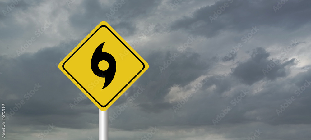danger,caution,Hurricane Idalia warning sign against a powerful stormy ...