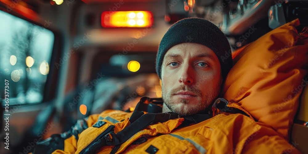 EMT Responding to Emergency: An EMT responding to an emergency call ...