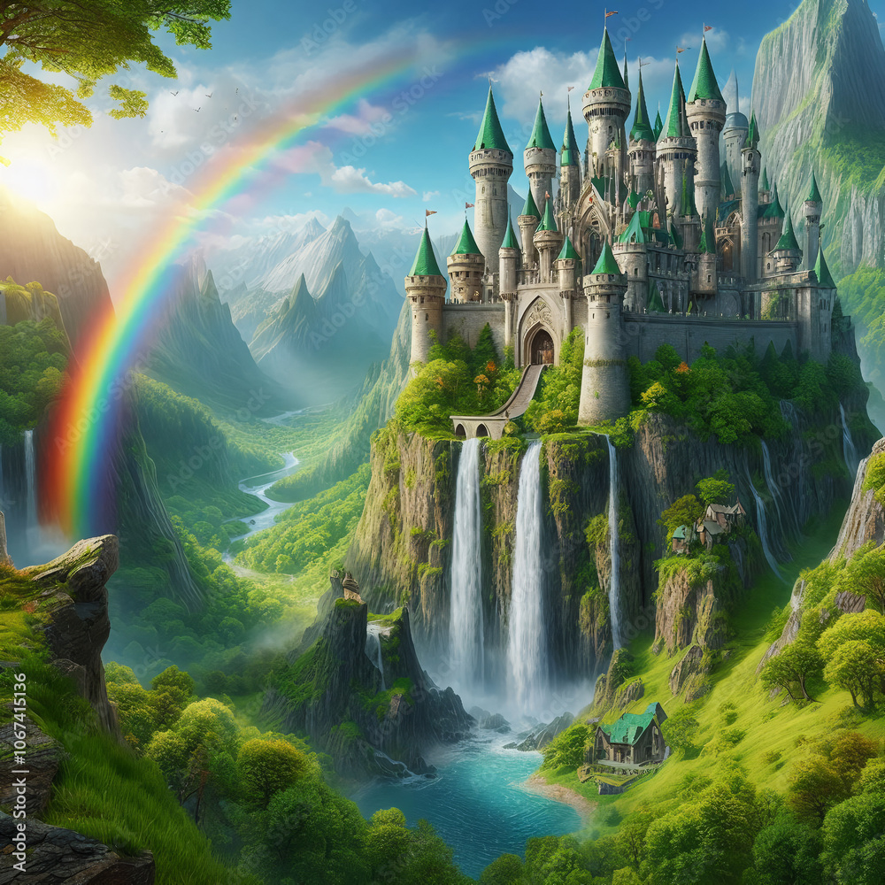 Paisaje fantasioso de historia, cuento o novela Stock Photo | Adobe Stock