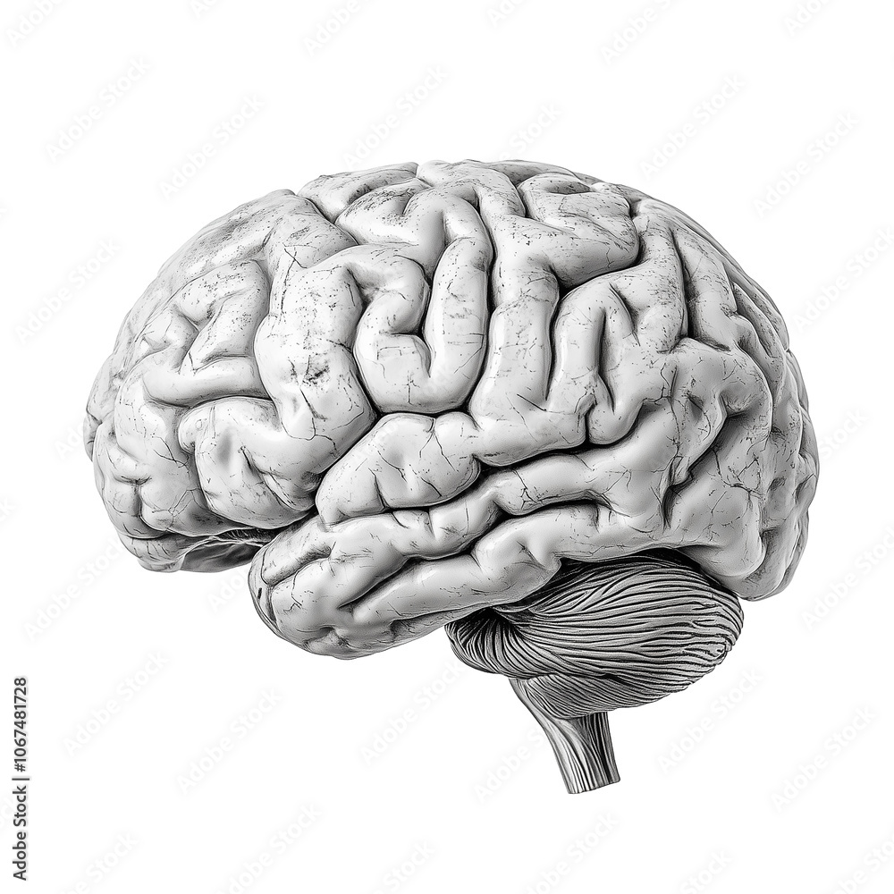Human brain isolated on a transparent background, side view. PNG file ...