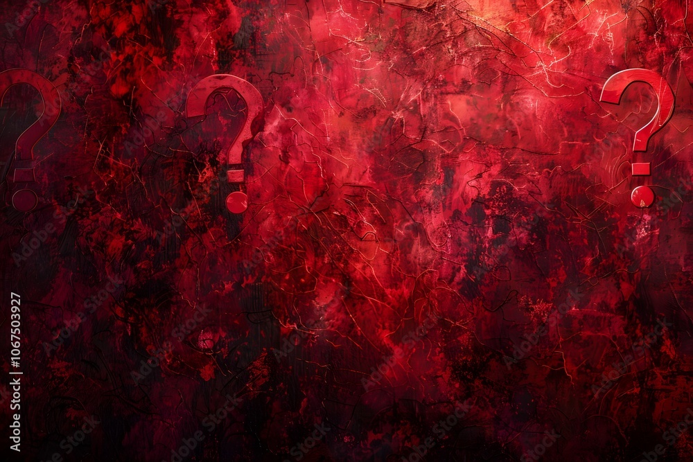Mysterious Red Background with Question Marks Stock Illustration ...