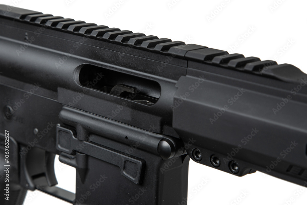 A modern automatic carbine chambered for 9mm pistol caliber. Weapons ...