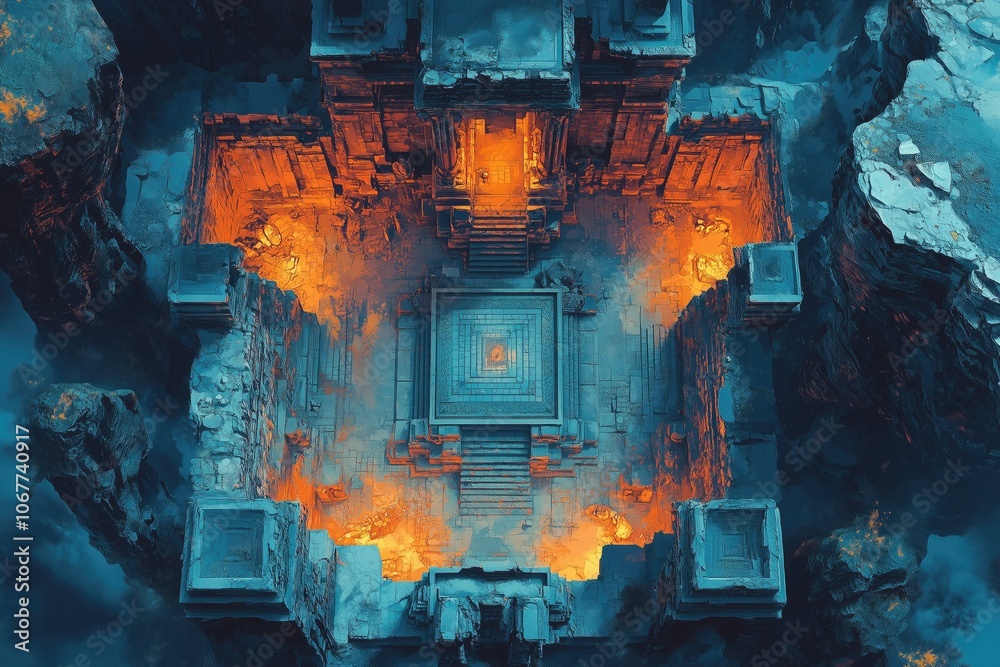 Mysterious Ancient Temple Dark Fantasy Dungeon Battlemap, Tabletop RPG ...