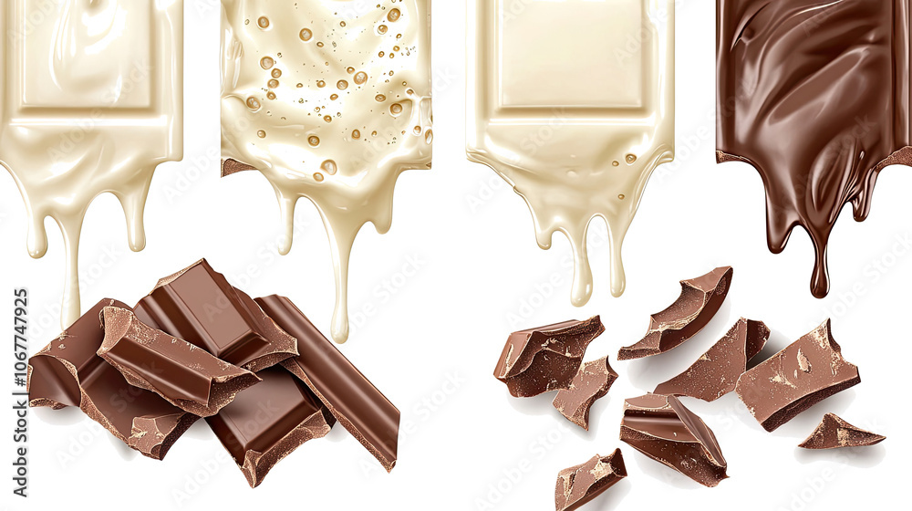 White Chocolate & Condensed Milk With Dripping Borders Generative AI ...