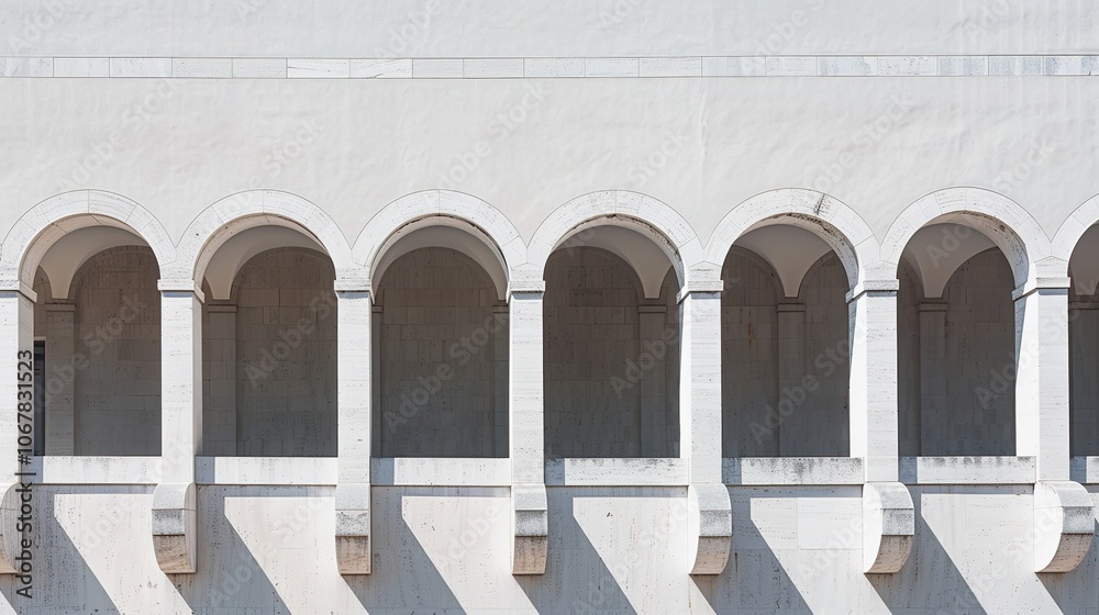 White Arched Line Building - an elegant and modern architectural visual ...