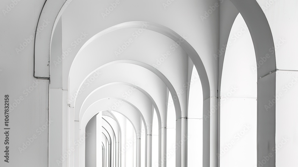 White Arched Line Building - an elegant and modern architectural visual ...