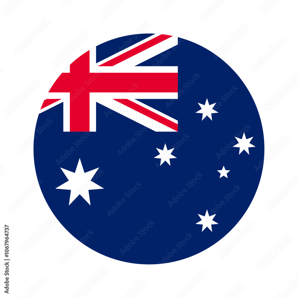 Round Australia flag icon Stock Vector | Adobe Stock