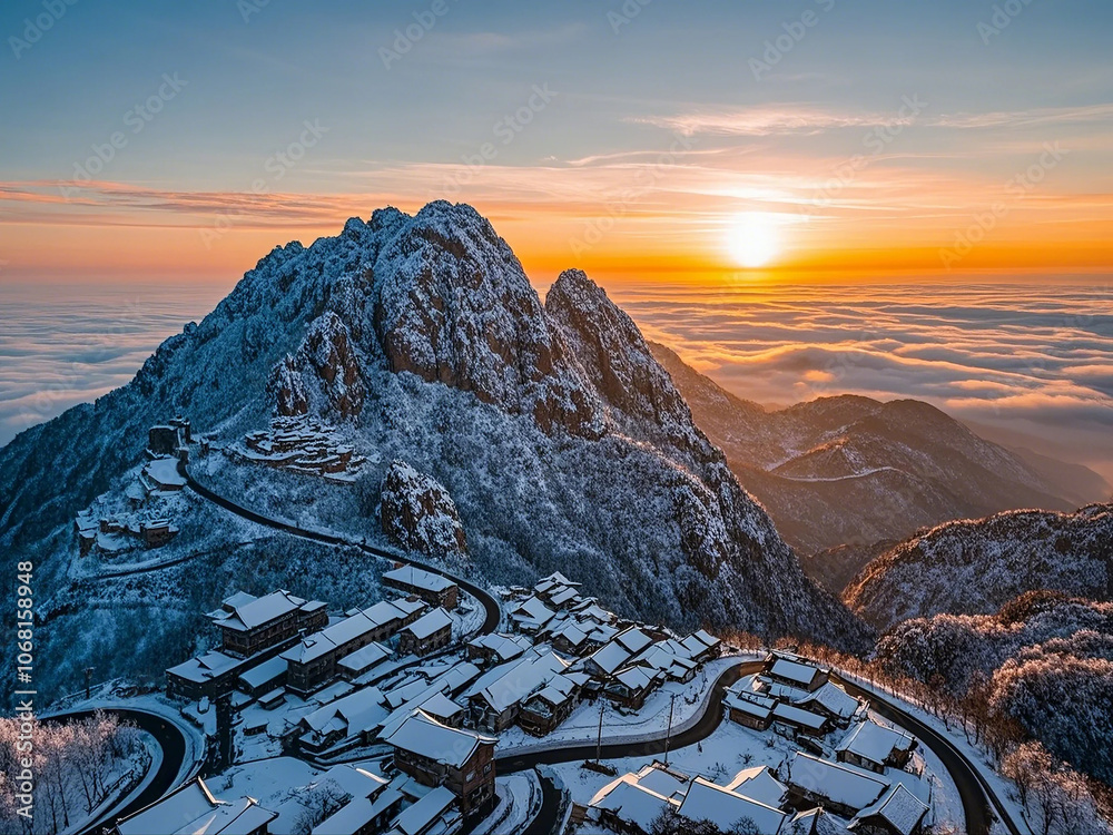Scenery of Mount Tai in Shandong Province, China Stock Photo | Adobe Stock
