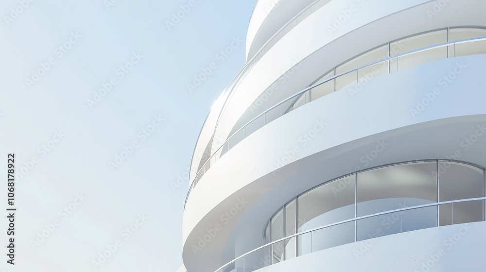 3D Rendering of White Circular Building - a sleek and modern ...