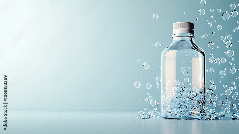 Discover the atypique beauty of water in a minimalist hexagonal bottle ...