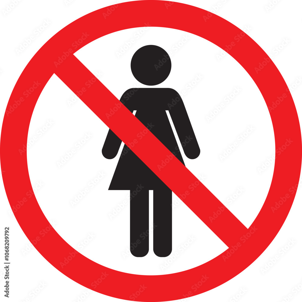 Woman No Entry Sign Stock Vector | Adobe Stock