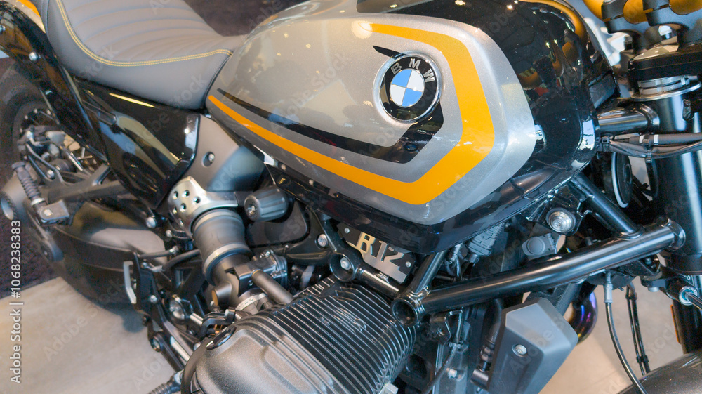 BMW ninet r12 brand text and sign logo on r 1200 nine-t new custom ...