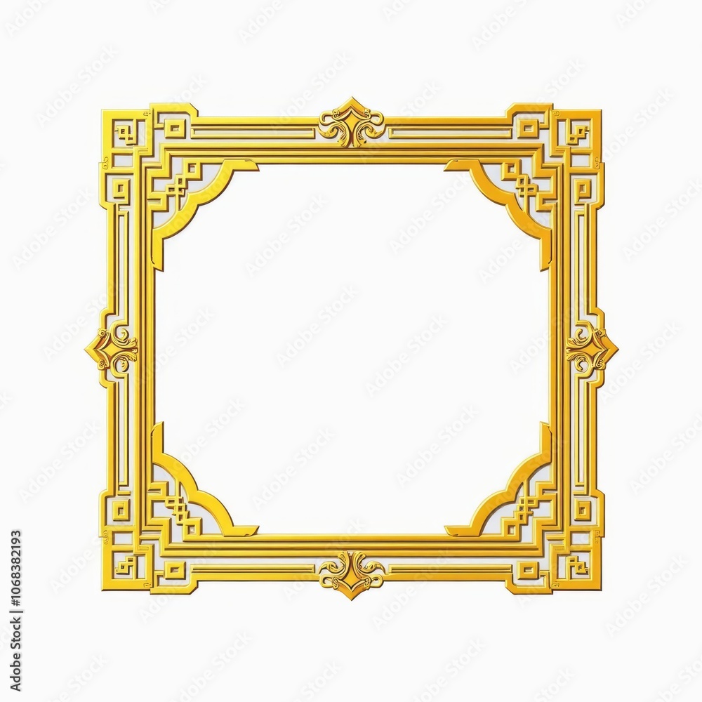 Double rectangle gold vintage frame with inverted rounded corner ...