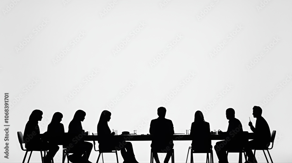 Group of business people having round table discussion. Board of ...