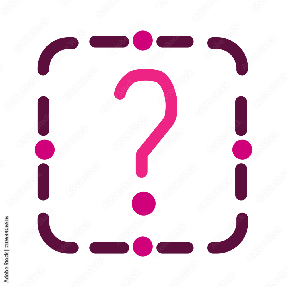 Minimalistic flat question mark icon, representing curiosity or ...