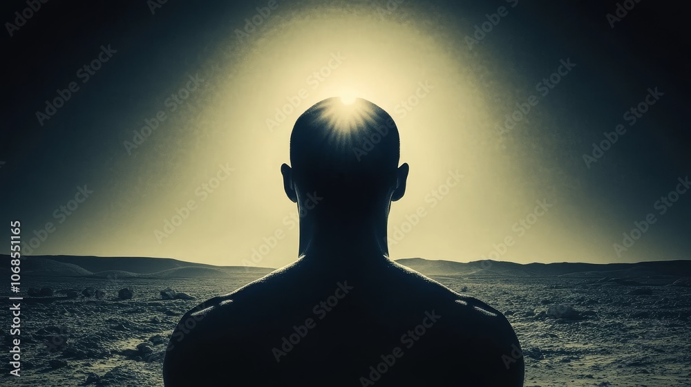 Mystical Egyptian Gazing at Glowing Horizon with Ancient Aura - High ...