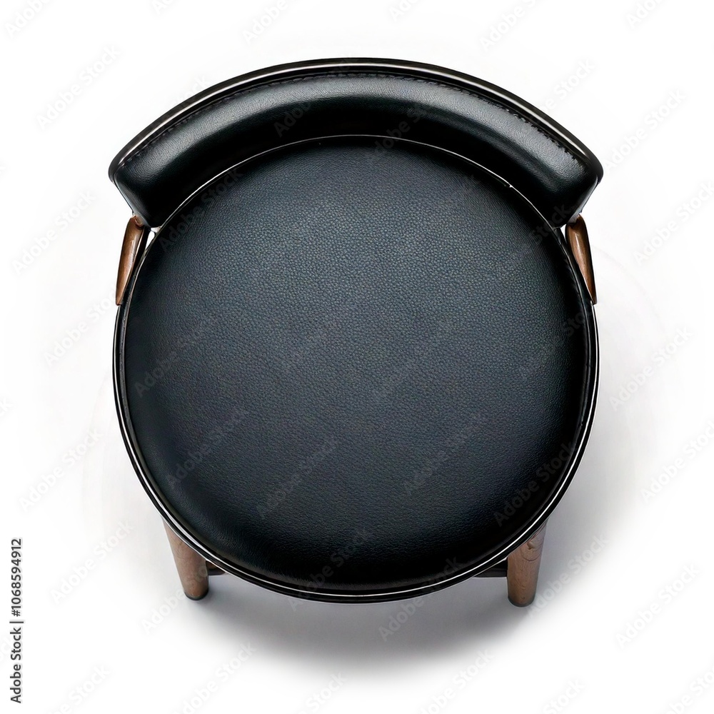 Black bar stool top view isolated on white background Stock ...