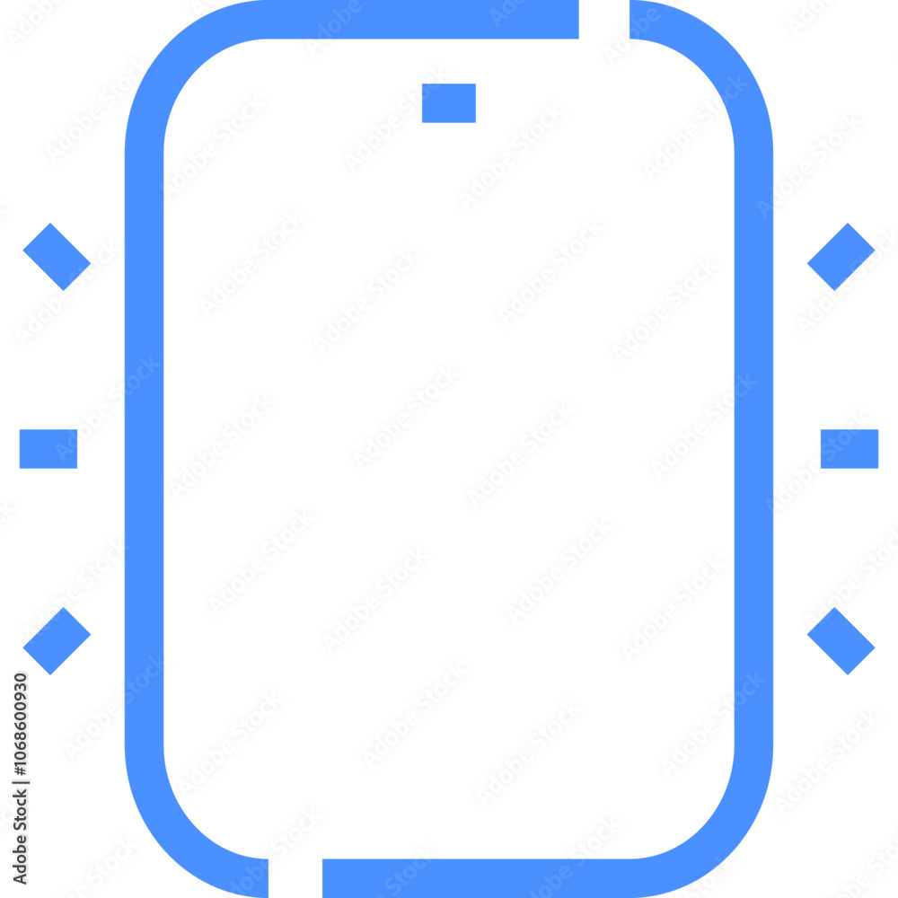 A Minimalist Blue Outline of a Rectangular Shape With Points, Commonly ...
