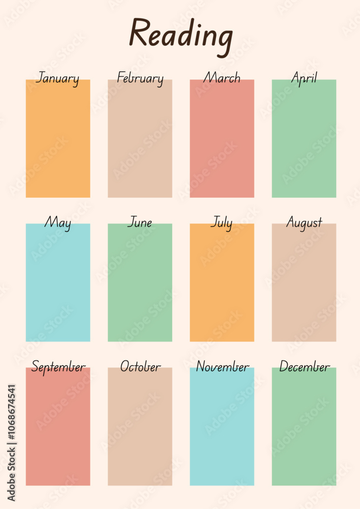 Reading list, monthly planner template, dairy life, time menagement ...