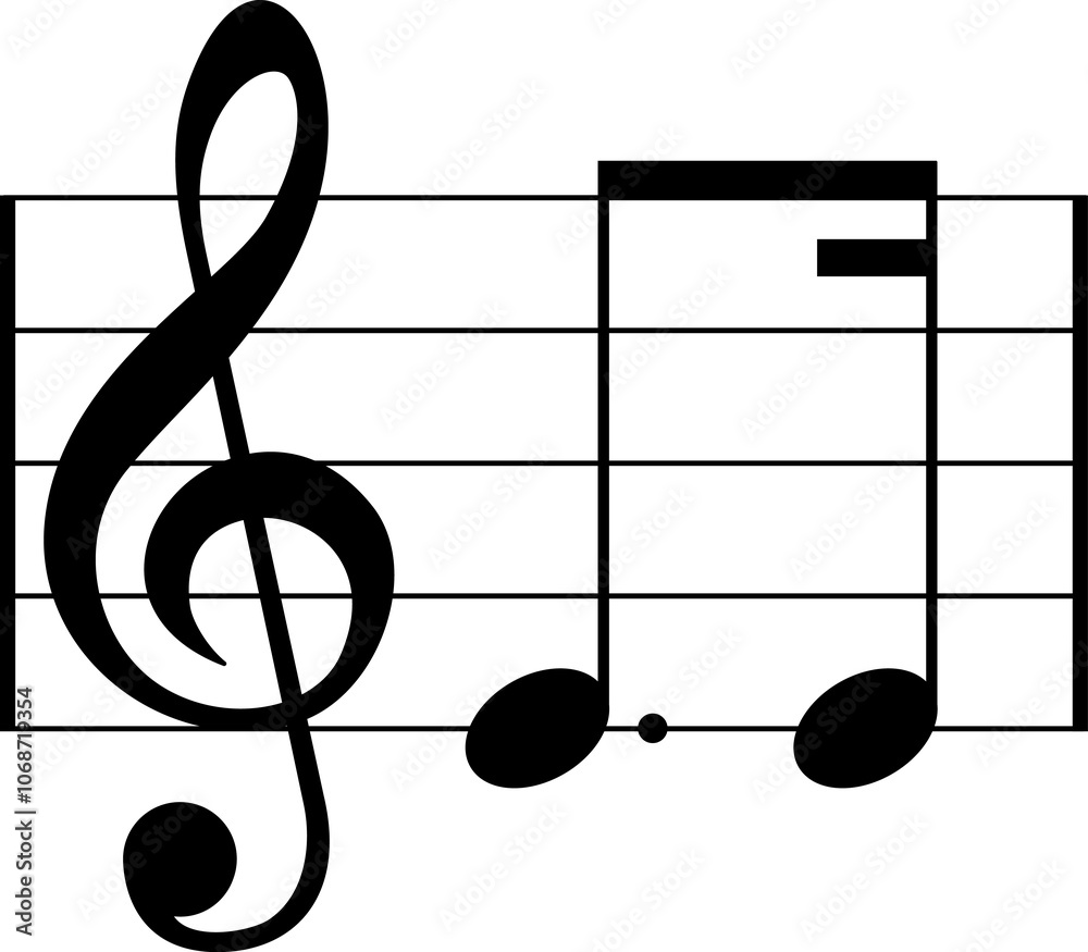 Music Note Icon Vector Art. Notes, treble clef, bass clef, solfeggio ...