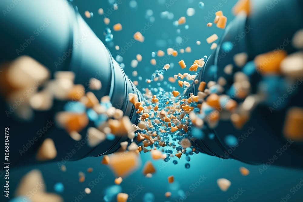 3D simulation of microplastic filtration and cleaning process to purify ...