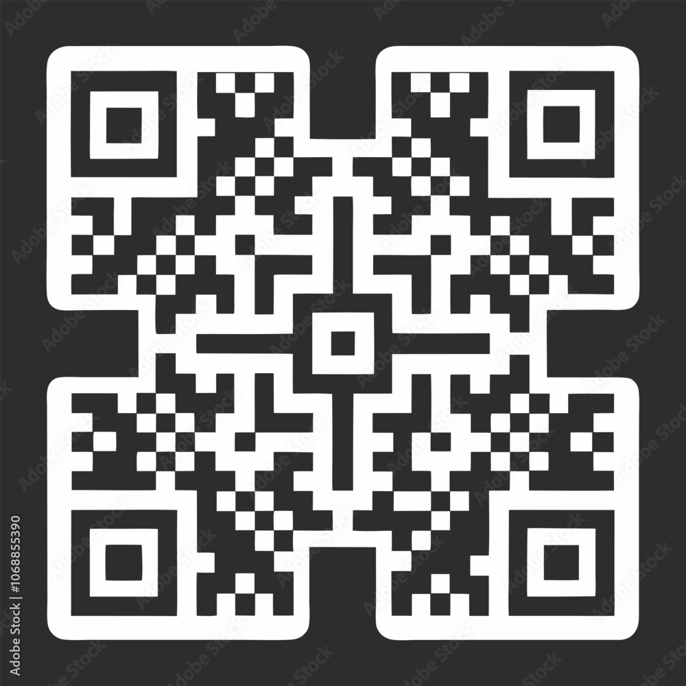 detailed vector illustration of a digital sample QR code, tag for ...
