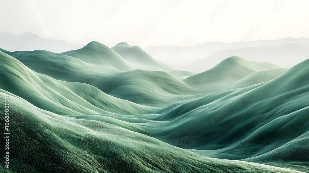 Realistic green hills with soft rolling shapes lifelike textures ...
