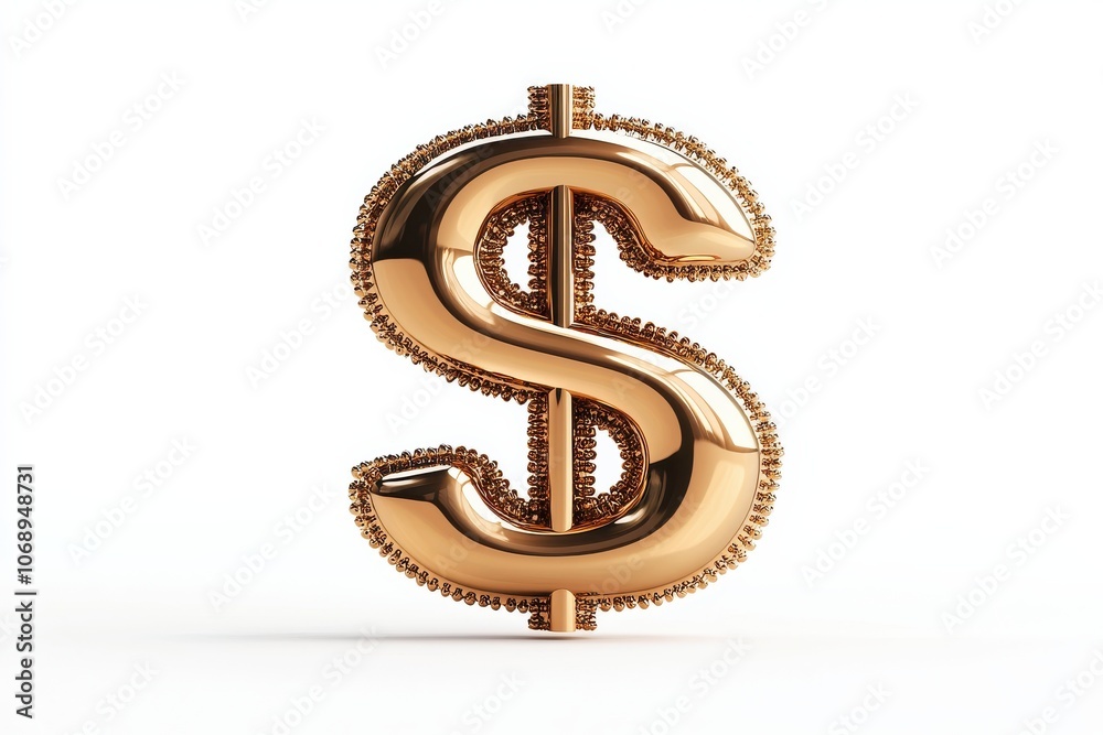 Shiny metallic dollar sign symbolizing wealth in 3d low resolution for ...