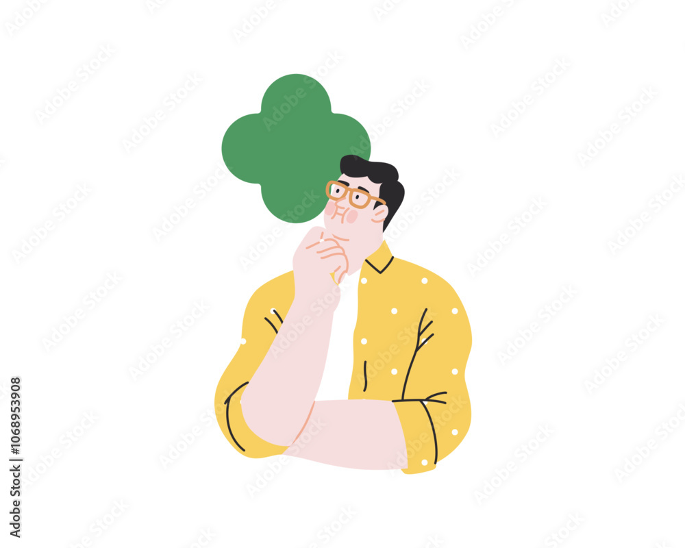 Thinking people, modern flat vector concept illustration- man standing ...