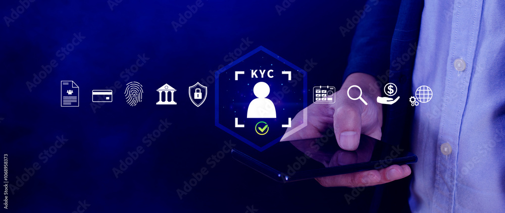KYC, verification concept, KYC Know Your Customer Technology. Business ...
