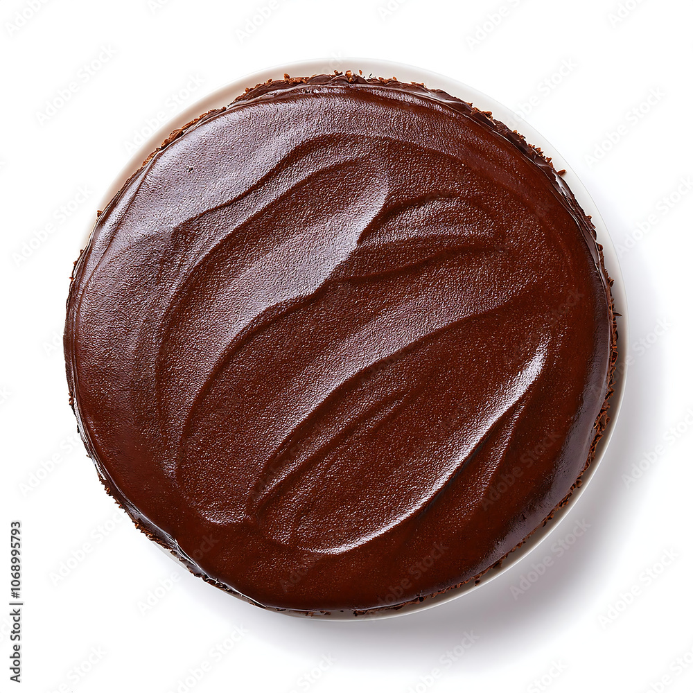 white png image chocolate cake top view showing full length isolated ...