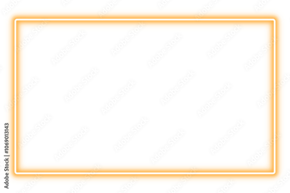 Neon Glowing Rectangle Frame isolated on transparent background ...