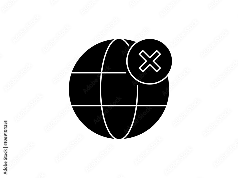 No wire internet connection. Wifi disconnected icon. No signal. Vector ...