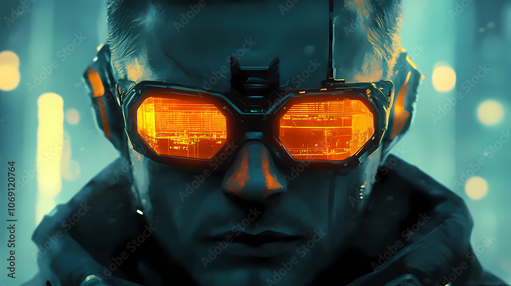 Digital artwork of sci-fi cyberpunk gangster character wearing ...
