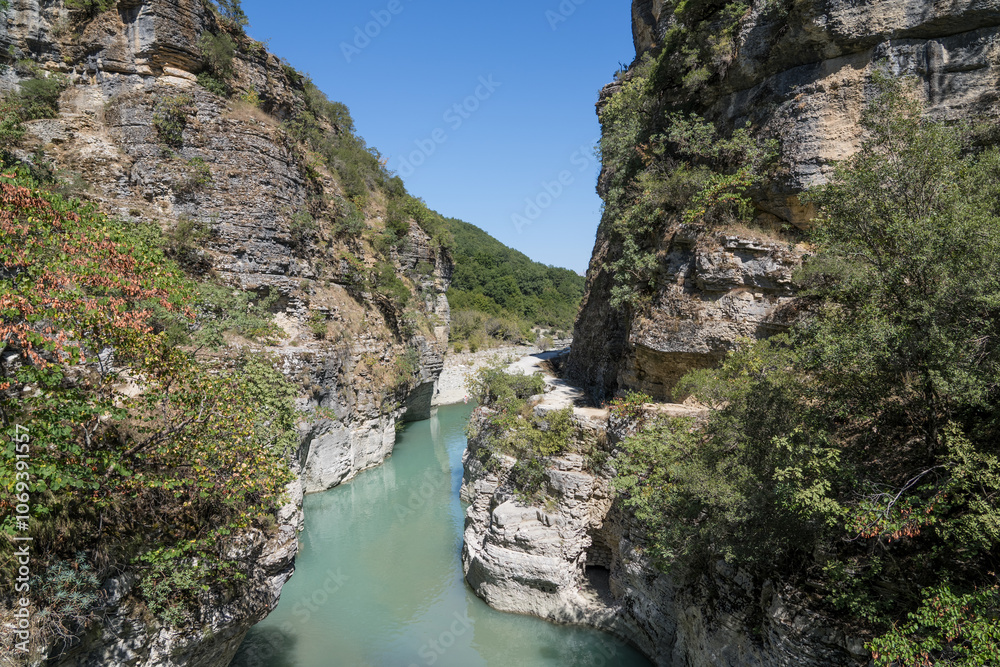 Osumi Gorge, Albania - August 15 2024: Stunning view of Osumi Canyon ...
