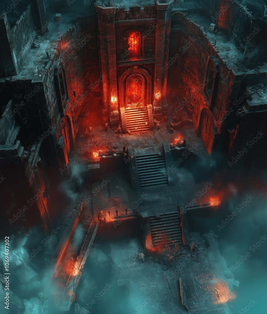 Dark Fantasy Temple Ruins Tabletop RPG Interior Map, Mysterious ...
